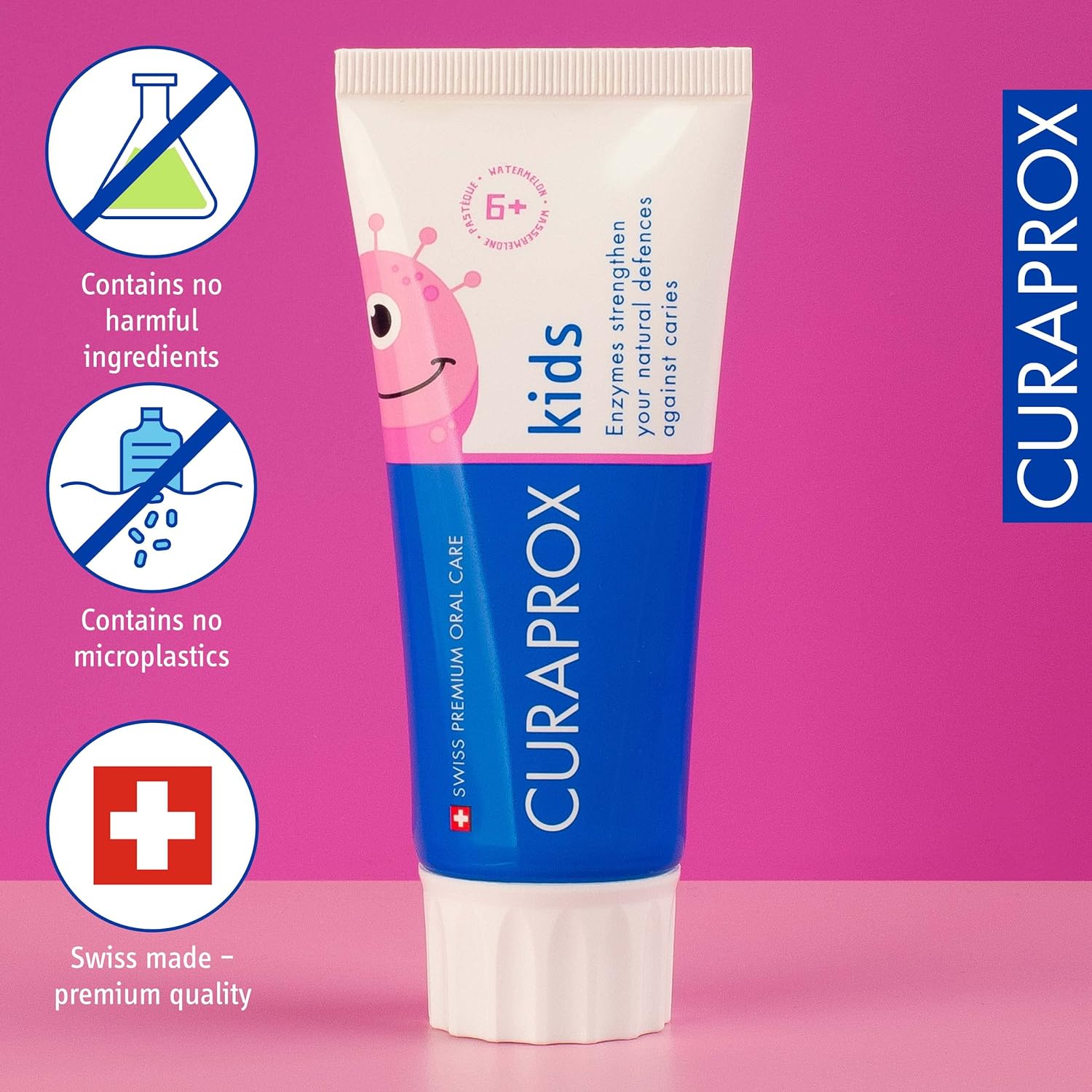 Curaprox Kids 6 + Years Toothpaste, Watermelon, 60ml. 1,450 ppm Fluori ...